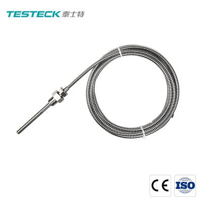 China Threaded Metal Probe RTD Temperature Sensor Pt100 Three Wire for sale