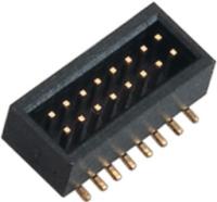 China 2* 8 Pin Brass Gold Flash SMT Box Header Connector 1.0mm PA9T for sale