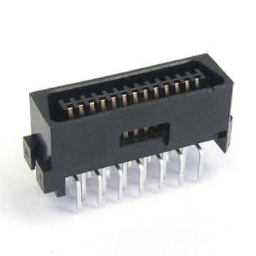 China 1.27mm Straight 26 Pin Scsi Connector PBT 30％GF UL94V-0 Phosphor Bronze Gold Flash/Sn for sale