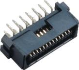 China 1.27mm Straight 26 Pin Scsi Connector PBT 30％GF UL94V-0 Phosphor Bronze Gold Flash/Sn for sale