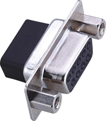 China WCON 9 Pin D Type Female Connector Slim HD/R Brass Sel Au/Ni 1000mΩ Min for sale
