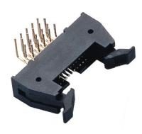 China 1.27*2.54mm latch header connector 16 pin header PA9T brass mating with 5242 for sale