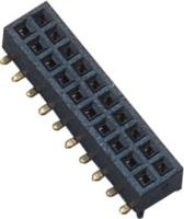 China Dual 2*10 Pin Female Pin Header Connector 1.27mm 180° SMT PA9T Black for sale