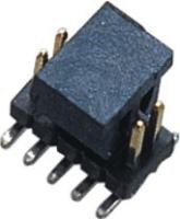 China Dual Straight Male Smt Pin Header Black Brass 1.27 Mm Pitch Connector for sale