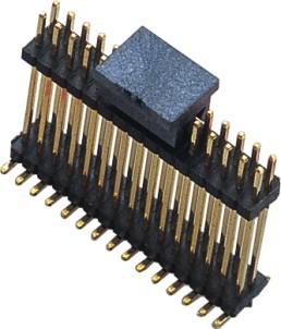 China 1.27mm Pin Header Connector H=1.0mm SMT Doul Row Double Plastic for sale