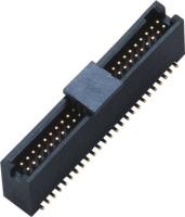 China black plastic 1.27 Box Header 50Pin SMT LCP With Diff.Post high  temperature material   ROHS for sale