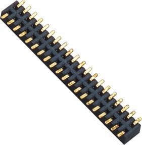 China Dual Row Header Connector Female Pin Headers AU Over Ni Contact Plating for sale