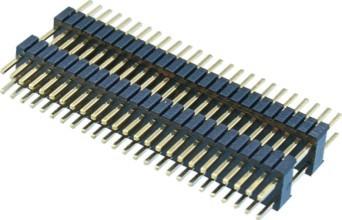China WCON 1.27*2.54mm Pcb Header Connector Double Plastic 180° DIP  PA9T  Brass H=2.54 for sale