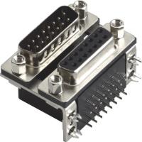 China D type  two part  with fork Right Angle Dual Row D Sub Connector PBT black 15 Pin wcon ROHS for sale