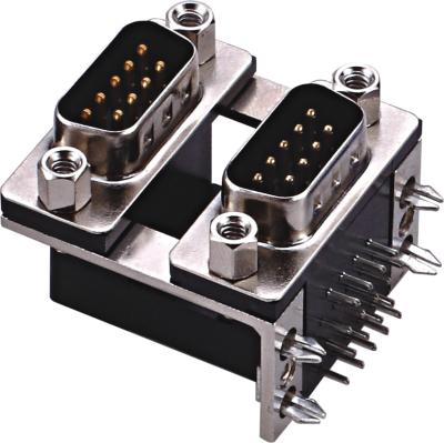 China WCON D Shell Connector Right Angle 9 Pin D Type Male Connector Dual Row for sale