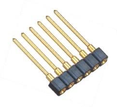 China WCON 2.54 mm Round Pin Header Singer Row 180°DIP H=3.0 PPS length 8.3mm  black ROHS for sale
