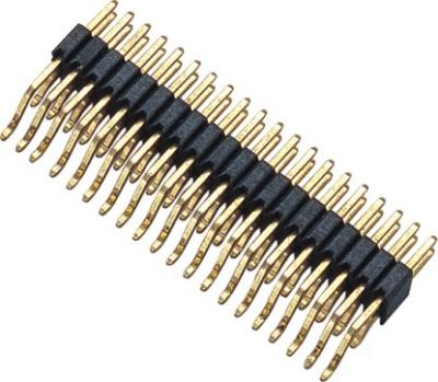 China WCON Connector 1.27 Mm Pitch Pin Header 90° SMT PA9T BK H=2.5 Horizontal posts for sale