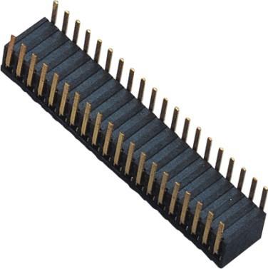 China Fire Resistance Double Row Female 1.27 Mm Pitch Connector  R/A PA9T Black H=3.5 W=4.83 DIP=2.7 for sale