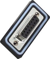 China WCON 15P D SUB Connector Female Dual Rows Solder Type PBT Material Black for sale