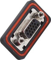 China WCON 15P D-SUB Connector Female Dual Rows Solder  Type Waterproof Black for sale