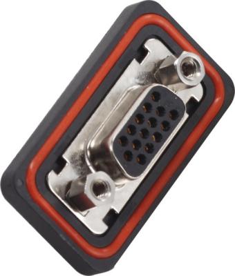 China WCON 15P D-SUB Connector Female Dual Rows Solder  Type Waterproof Black for sale