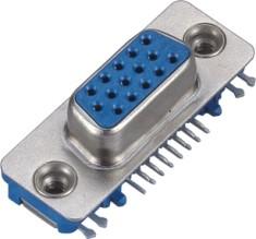 China WCON D type 15 pin connector 25mΩ Max Contact Resistance 500V AC/DC Blue/Black for sale
