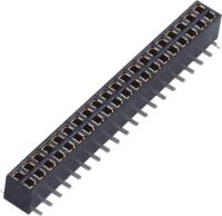 China 2.0 Female Header Connector Double Row SMT Top Entry PA9T BK Gold Flash for sale