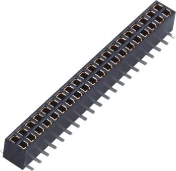 China 2.0 Female Header Connector Double Row SMT Top Entry PA9T BK Gold Flash for sale