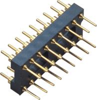 China 2.54mm IC Socket Connector 20P Round Pin Header PCB plate H=3.0 Black ROHS for sale