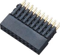 China 2.0mm Pitch Dual Row Header Connector , SMT  Female Pin Header LCP Black for sale