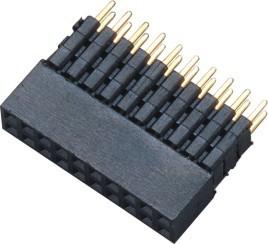 China 2.0mm Pitch Dual Row Header Connector , SMT  Female Pin Header LCP Black for sale