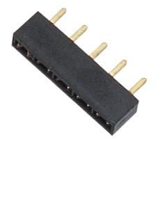 China 2.54mm Single Row 180°DIP H=3.5 5P Female Header Connector Interpolation PA9T for sale
