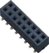 China Dual Row 180° SMT Female Header Connector PA9T Back 2 * 8 Pins 2.54 Pitch for sale