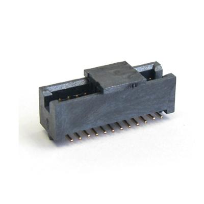 China 1.27 Box Header Connector SMT With Post  UL  Male Phosphor Bronze  LCP 30％GF( UL94V-0 ) for sale