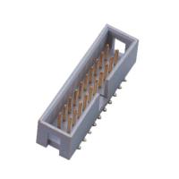 China Greyish White Double Row Box Header Connector SMT 2.54 Pitch Semi Gold Tin Plating for sale