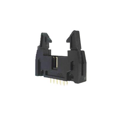China Long Latch 2.54mm Pitch Eigctor Header Straight PBT Black Gold Flash for sale
