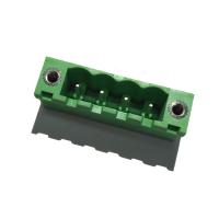 China 5.08 Pluggable Terminal Blocks Connector Male Right angle PA66 Green ROHS for sale