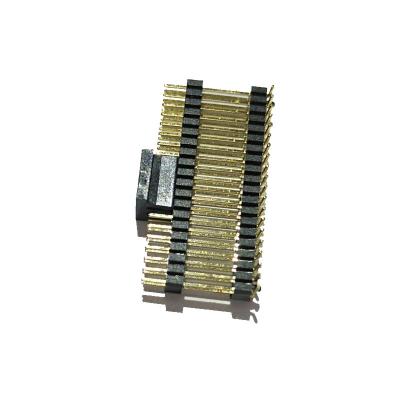 China SMT Type Pin Header Connector Double Plasitc Dual Row PA9T Black ROHS for sale