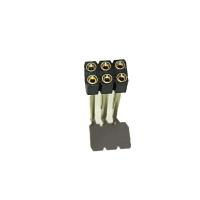 China WCON Female Round Pin Header 2.54 pitch dual row H=3.0 Four Clip ROHS for sale