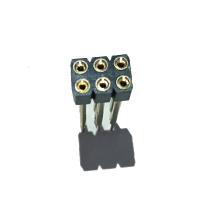 China WCON Female Round Pin Header 2.54 pitch dual row H=3.0 Four Clip ROHS for sale