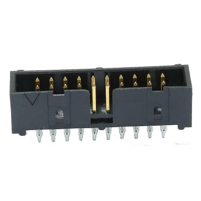 China Press Fit Type Box Header Connector 2.54mm Pitch Straight PBT Black ROHS UL94V-0 for sale