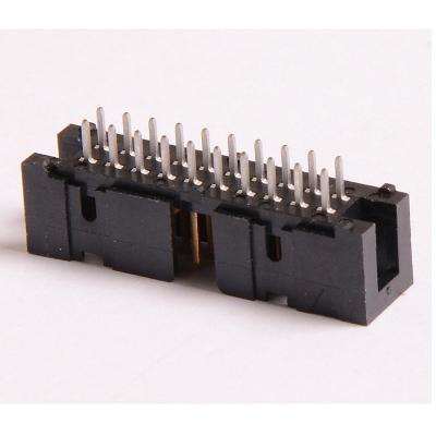 China H=6.4 2.0 Pitch Box Header Connector Straight PBT Black Gold Flash ROHS for sale