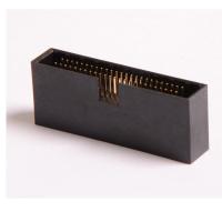 China 1.27*2.54mm Pitch Box Header Connector Four Row  PA9T Black Right Angle ROHS for sale