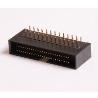 China 1.27*2.54mm Pitch Box Header Connector Four Row  PA9T Black Right Angle ROHS for sale