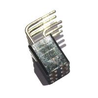 China 2.54mm Machined Female 2*3P Right  Angle Round Pin Header Gold Flash / Sn PPS ROHS for sale