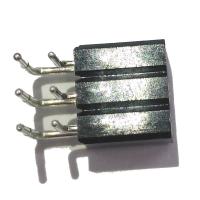 China 2.54mm Machined Female 2*3P Right  Angle Round Pin Header Gold Flash / Sn PPS ROHS for sale