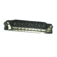 China WCON D-SUB Male Double Row Straight Type 25P PBT Black Sel . Gold Flash / Sn ROHS for sale