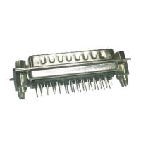 China WCON D-SUB Male Double Row Straight Type 25P PBT Black Sel . Gold Flash / Sn ROHS for sale