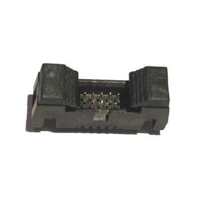 China Short Latch 1.27 	Latch Header Ejector Header 10p Straight PA9T Black Gold Flash Rohs for sale