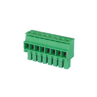 China PA66 3.50mm Pluggable Terminal Blocks Connector Female Green for sale