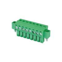 China 3.50mm Pluggable Terminal Block Female Vertical Line Matte Tin PA66 Green With Ear for sale