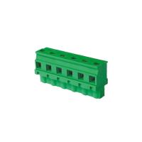 China Female PA66 5.08 Pluggable Terminal Block Green Without Ear Horizontal Opposite Direction Line for sale