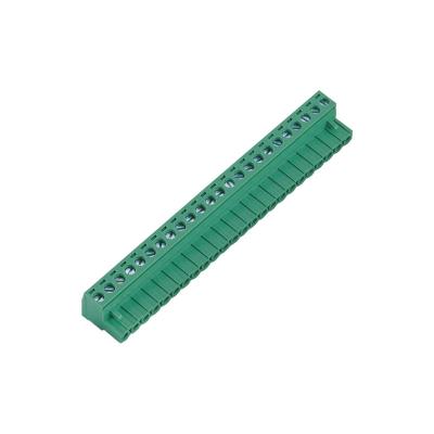 China Green 24P Din Rail Terminal Block Connector Female With / Without Flange for sale