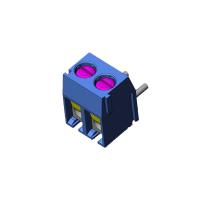China Steel Screw Euro Style Terminal Block 3.50mm With Wire Protection 2P H=8.4 Right Angle for sale