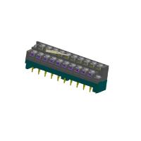 China PBT Gold Flash Barrier Terminal Block 2*6P H=28.0 W=17.5 Without Lock 7.62*7.8mm for sale